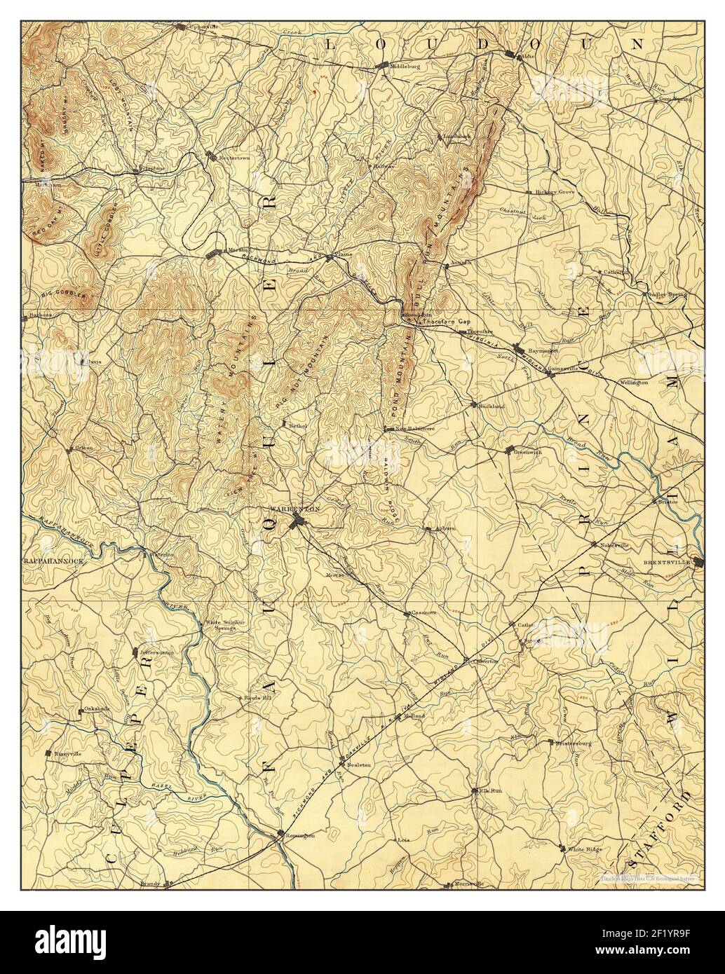 Thorofare Gap, Virginia, map 1894, 1:125000, United States of America ...