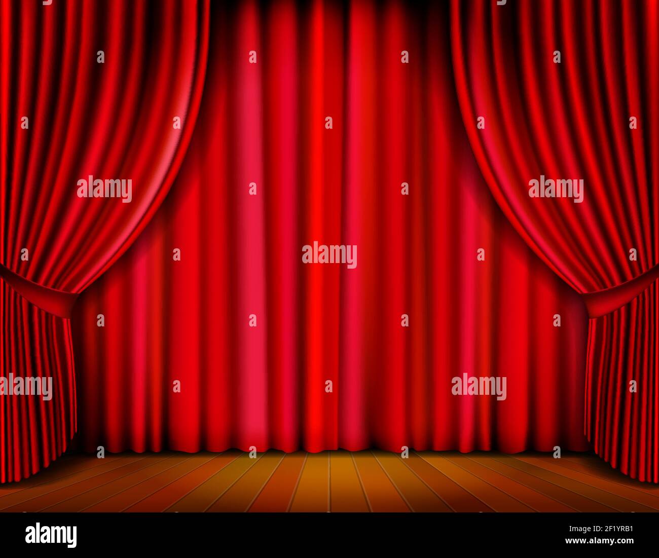 Red curtain on wooden Stock Vector Images - Alamy