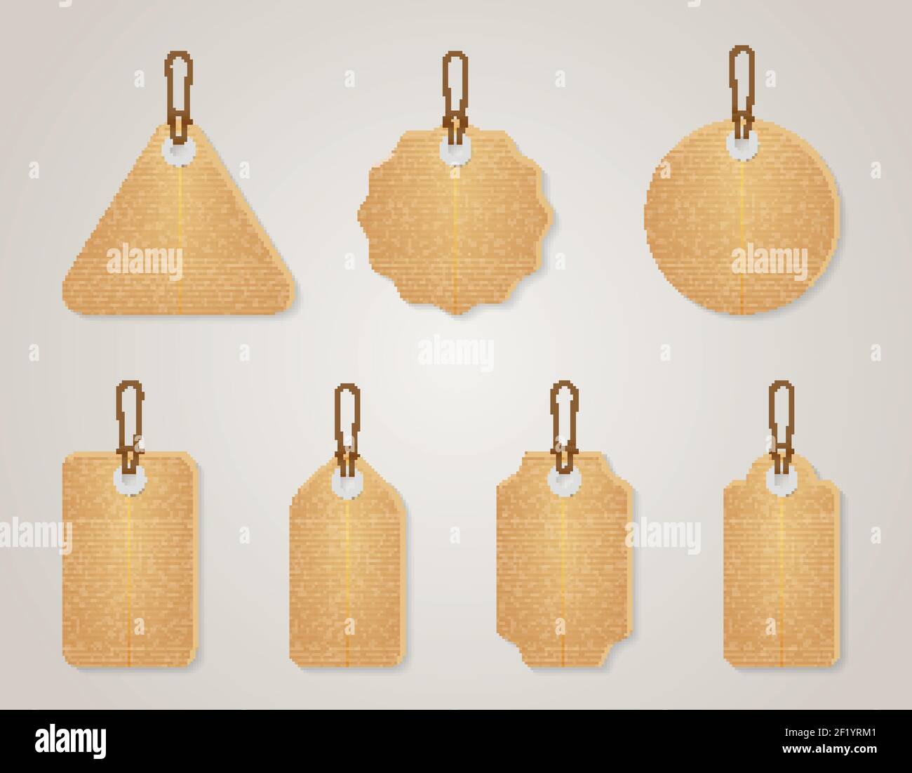 Vintage blank cardboard tags set. Retro design empty label for sale ...