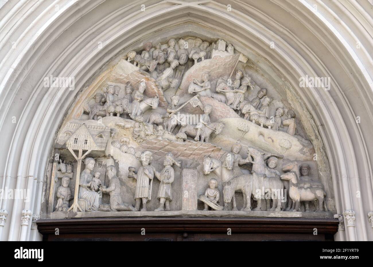 Typanum at the knight's chapel in Hassfurt Stock Photo - Alamy