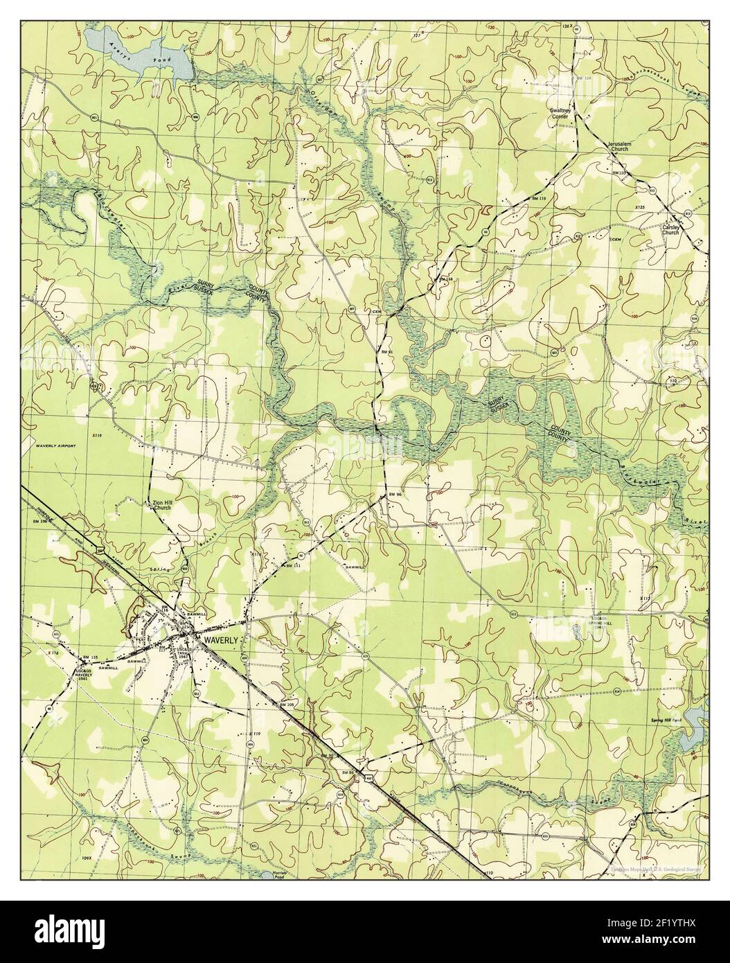 Waverly, Virginia, map 1944, 1:31680, United States of America by ...