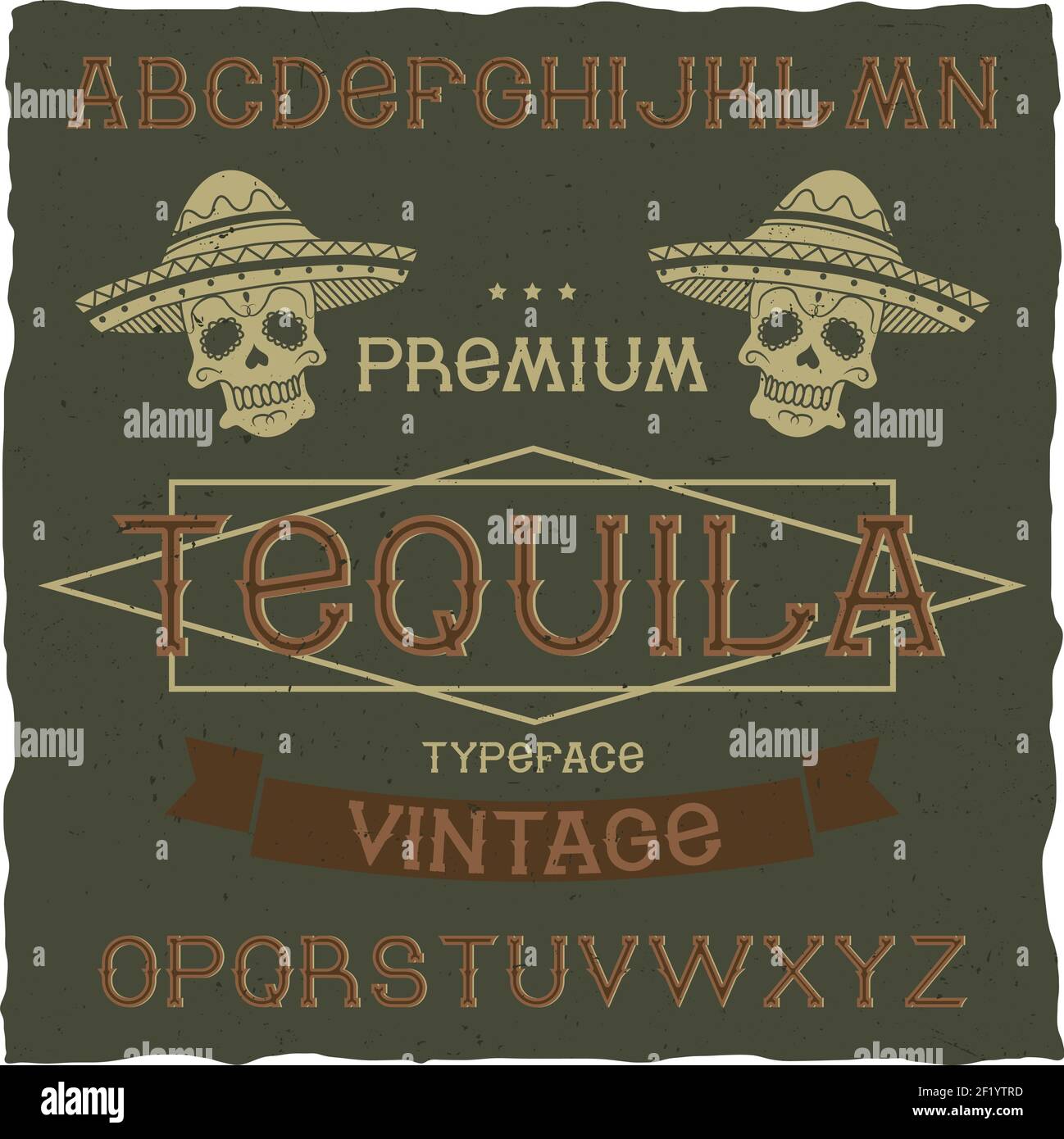 Vintage label font named Tequila. Good to use in any retro design ...
