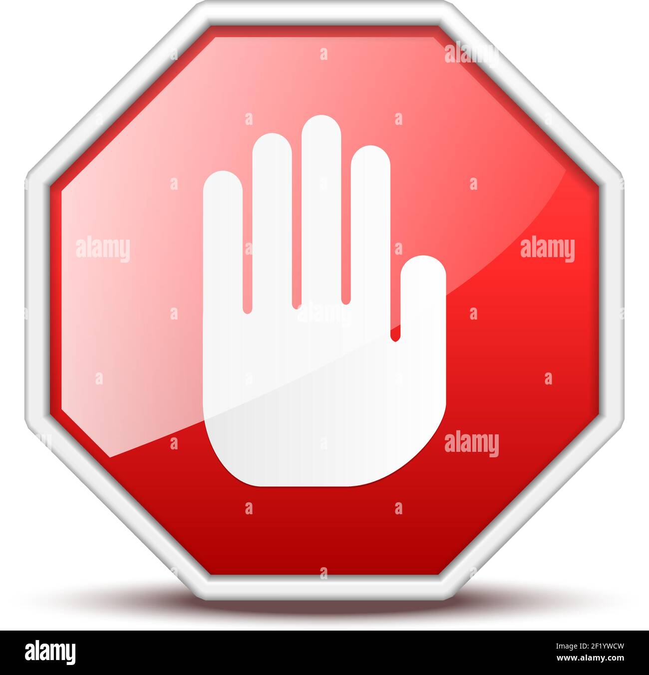 No entry hand sign isolated on white background Stock Vector Image ...
