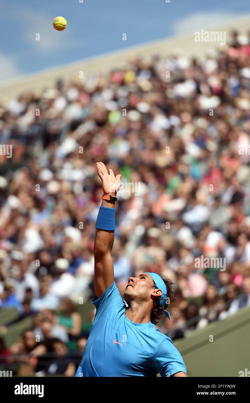 Rafael Nadal of Spain competes during the French Tennis Open at the ...