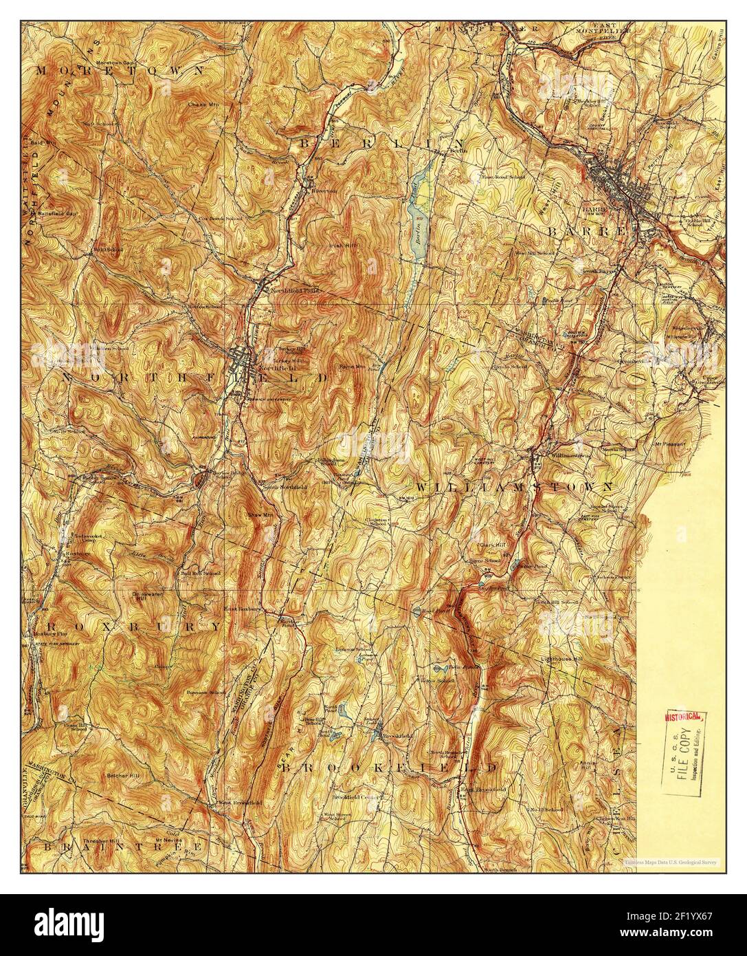 Barre, Vermont, map 1924, 1:62500, United States of America by Timeless ...