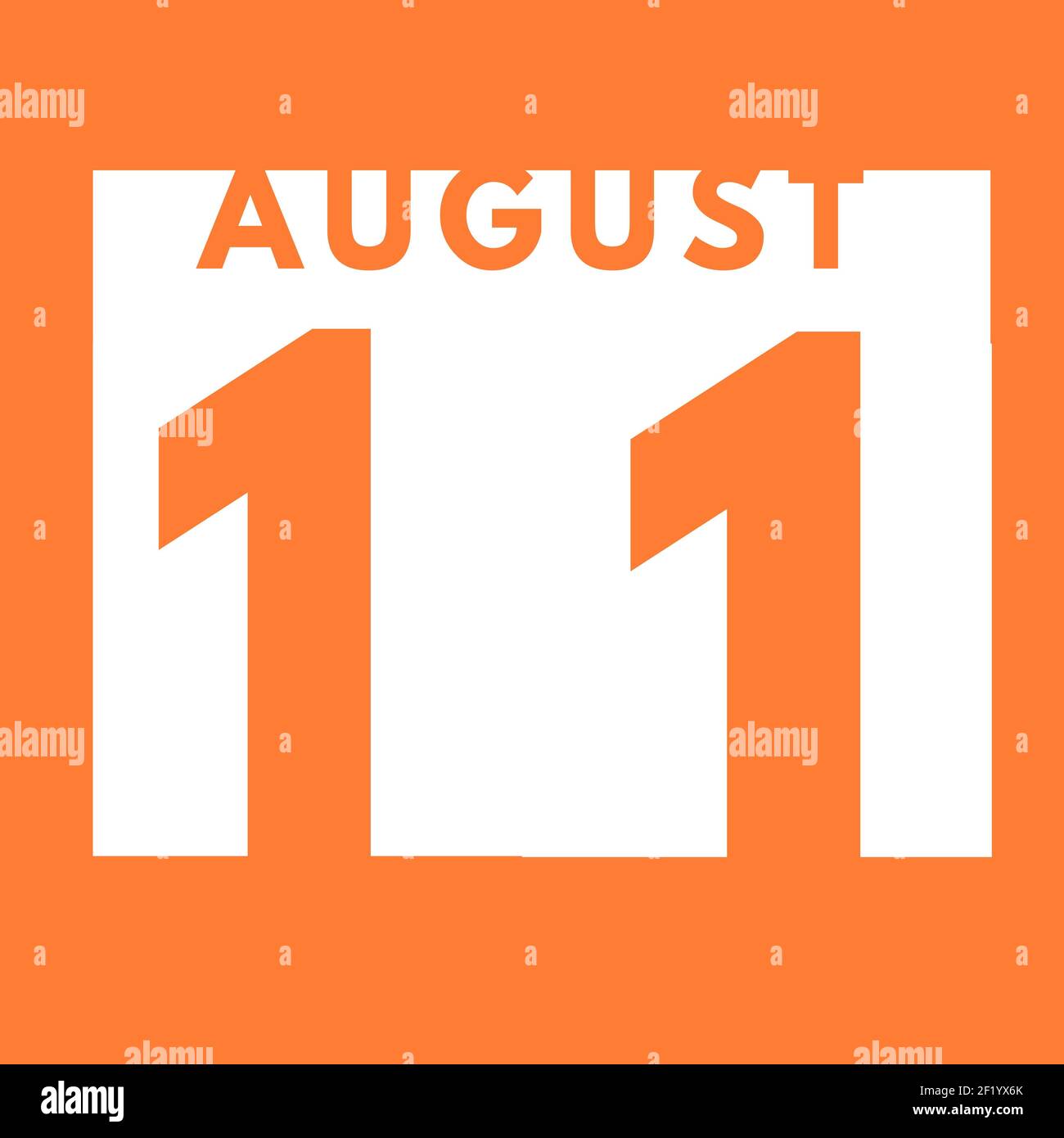 August 11 . flat modern daily calendar icon .date ,day, month .calendar ...