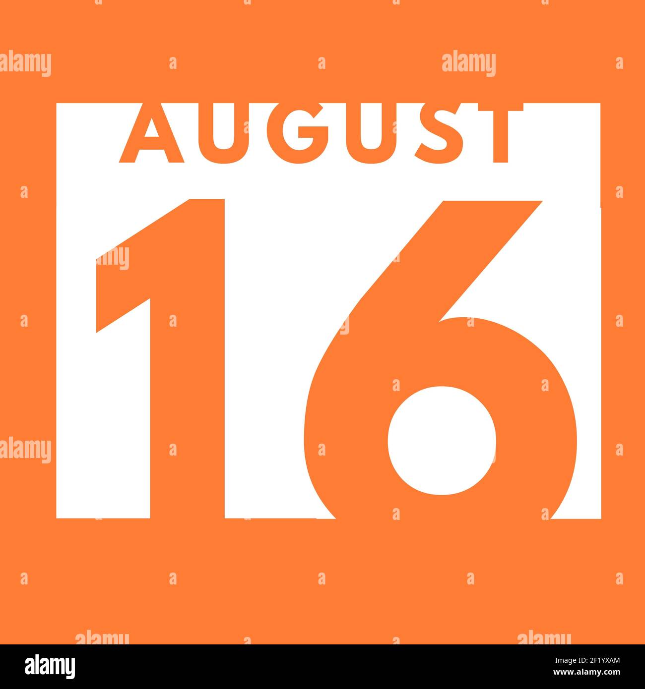 August 16 . flat modern daily calendar icon .date ,day, month .calendar ...