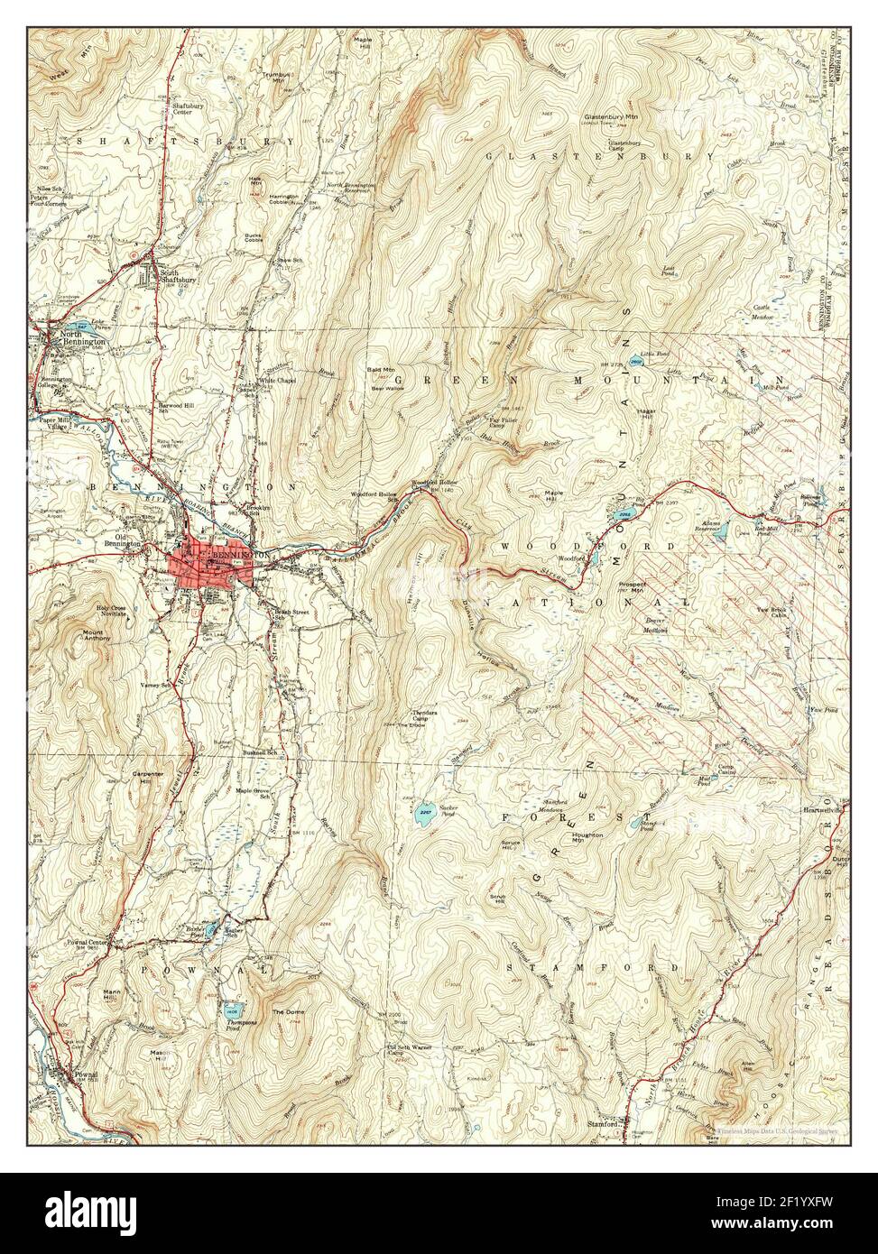 Map of bennington Cut Out Stock Images & Pictures - Alamy