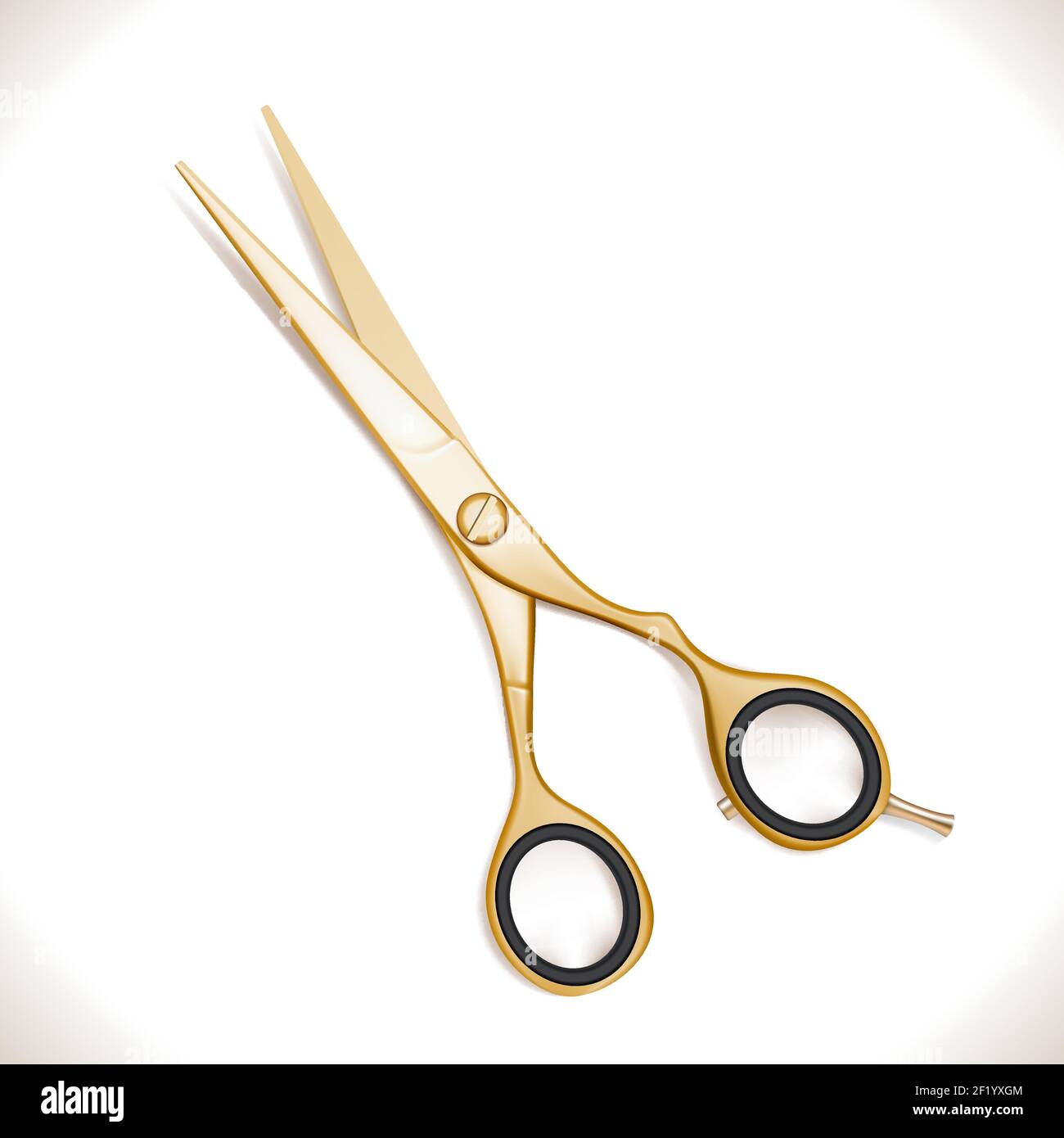 Golden Scissors isolated on white. Vector Illustration. EPS10 opacity ...
