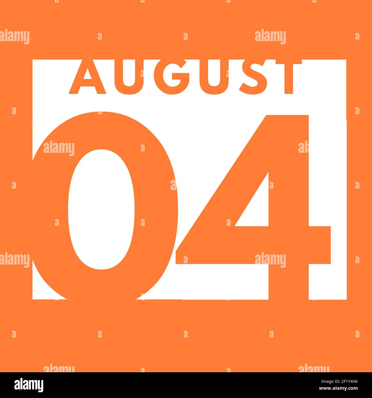 August 4 . flat modern daily calendar icon .date ,day, month .calendar ...