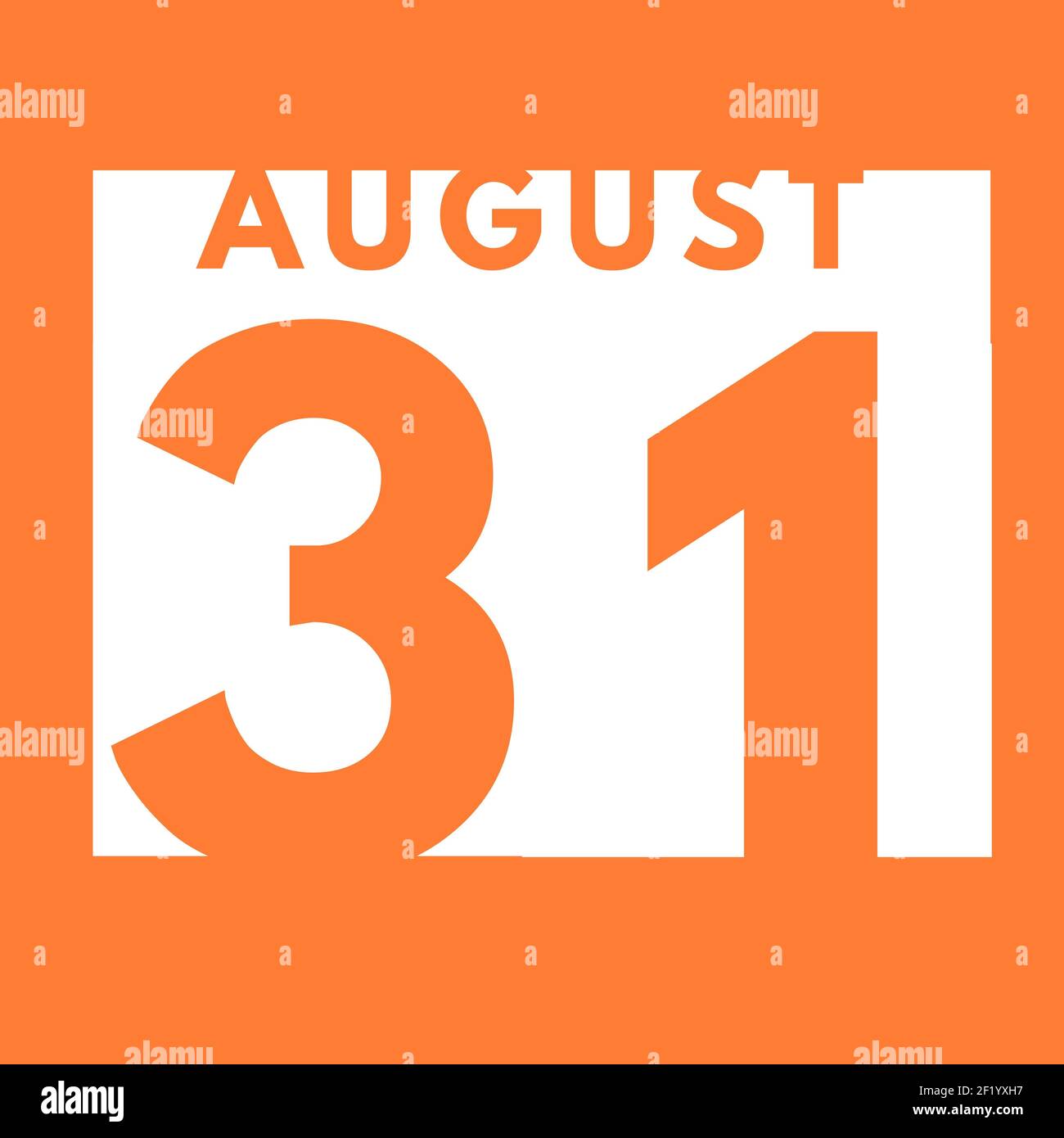 August 31 . flat modern daily calendar icon .date ,day, month .calendar ...