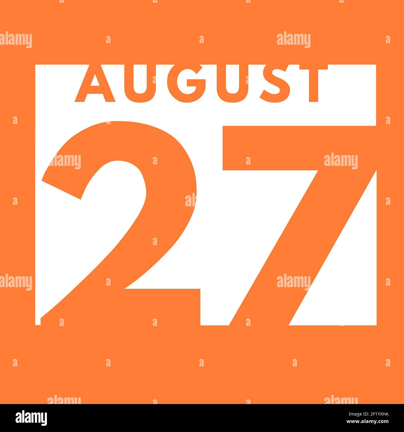 August 27 . flat modern daily calendar icon .date ,day, month .calendar ...