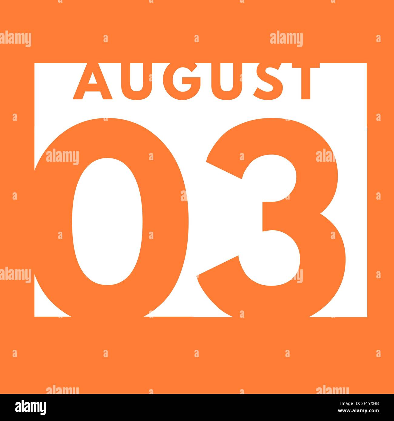 August 3 . flat modern daily calendar icon .date ,day, month .calendar ...