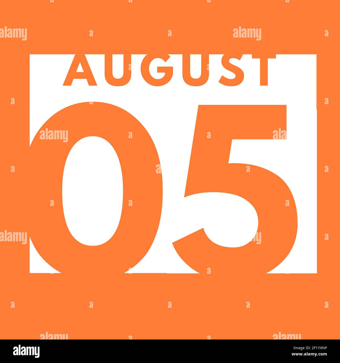 August 5 . flat modern daily calendar icon .date ,day, month .calendar ...