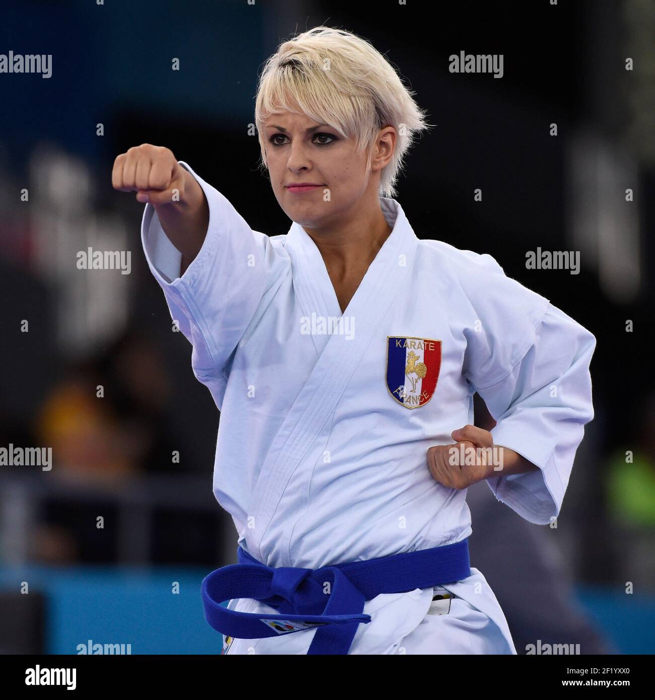 Sandy Scordo of France compete in Karate Women's Kata during the 1st ...