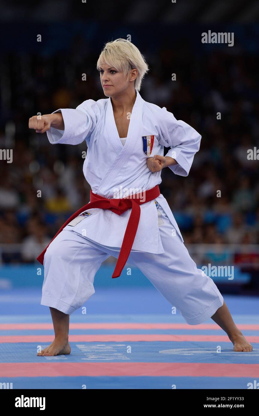 Sandy Scordo of France win the silver medal in Karate Women's Kata ...