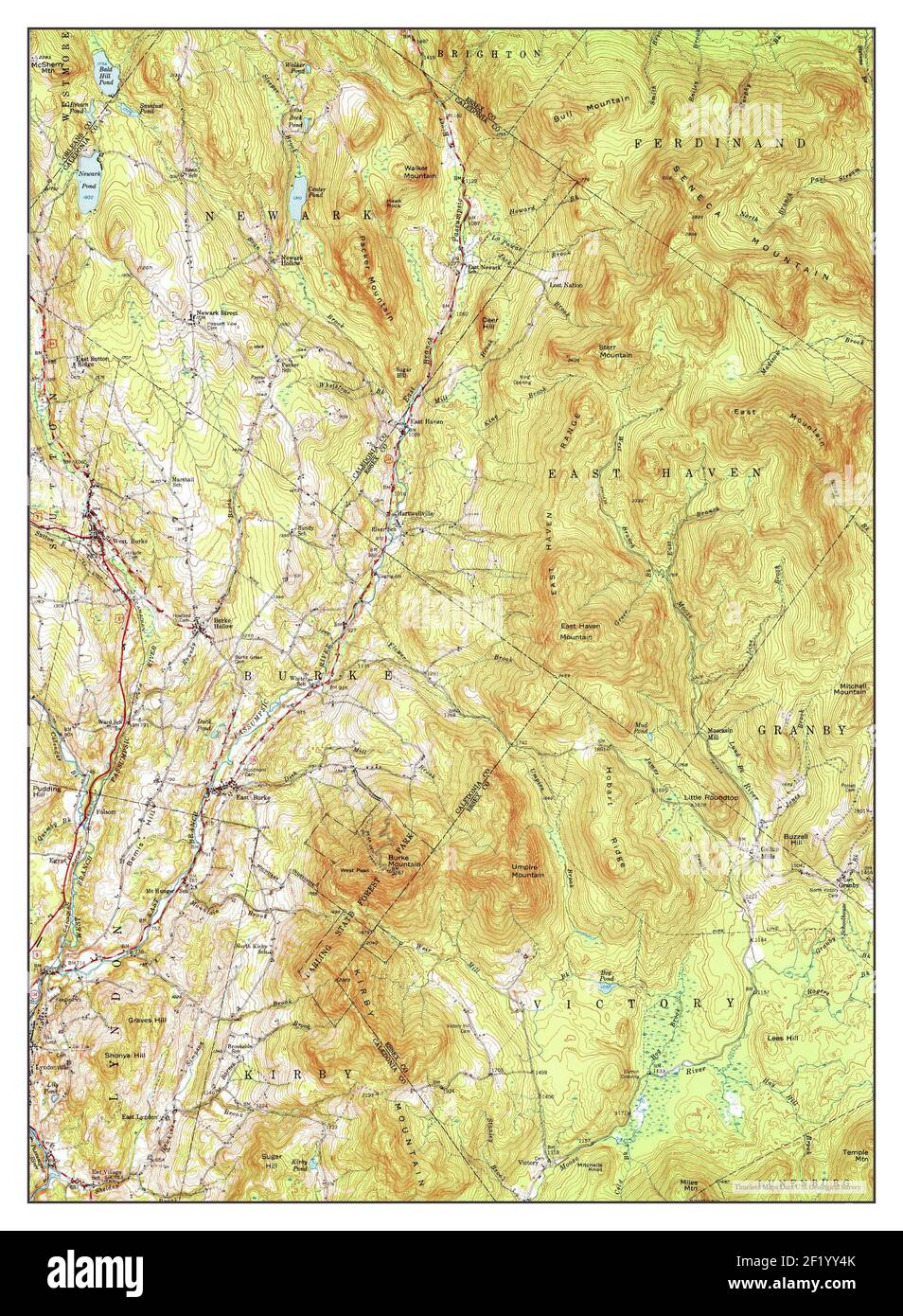 Burke, Vermont, map 1951, 1:62500, United States of America by Timeless ...