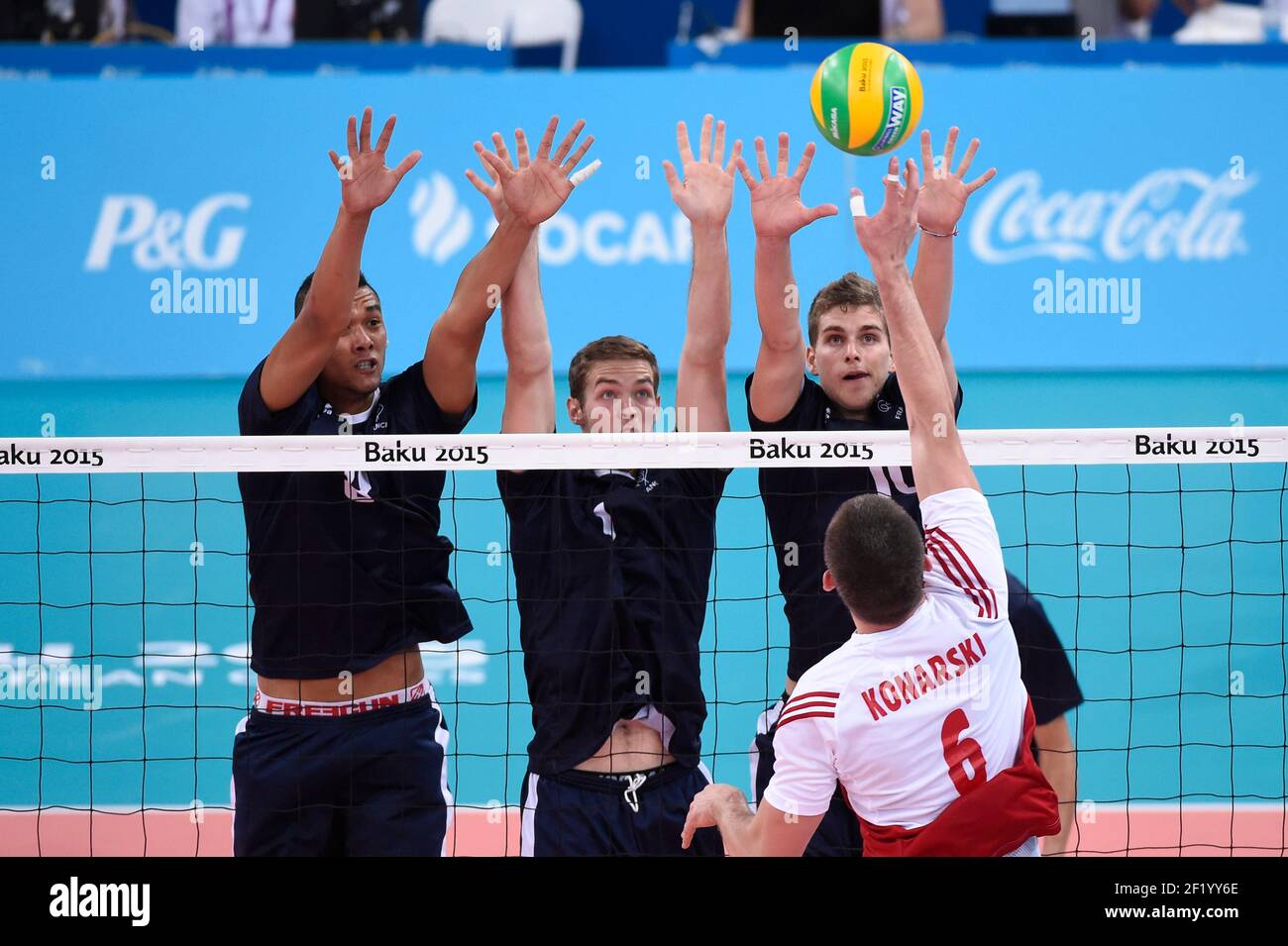 Quentin Jouffroy of France compete agains Poland in VolleyBall during ...