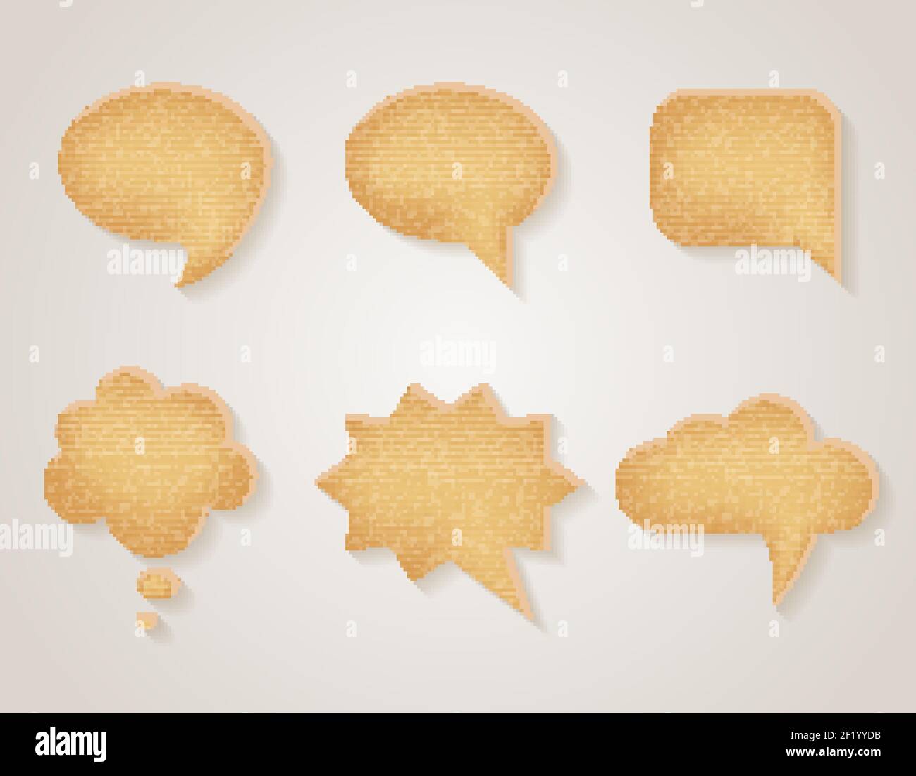 Paper cardboard speech bubbles set. Message blank, communication ...