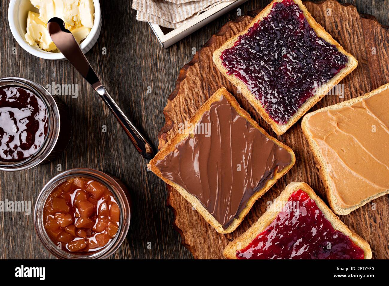 Toast with jam Stock Photo - Alamy