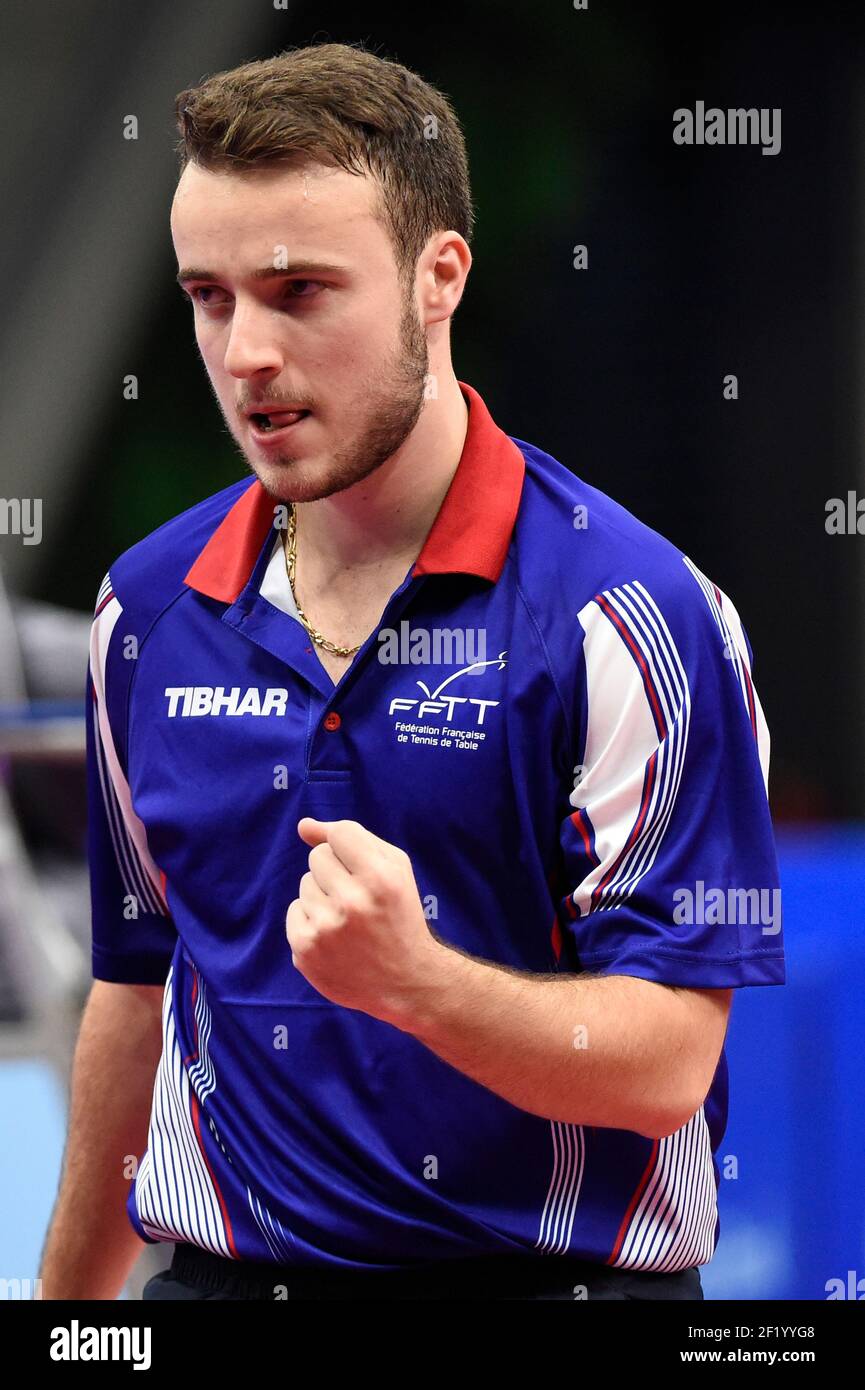Simon Gauzy of France compete in Table Tennis Men's Team during the 1st ...
