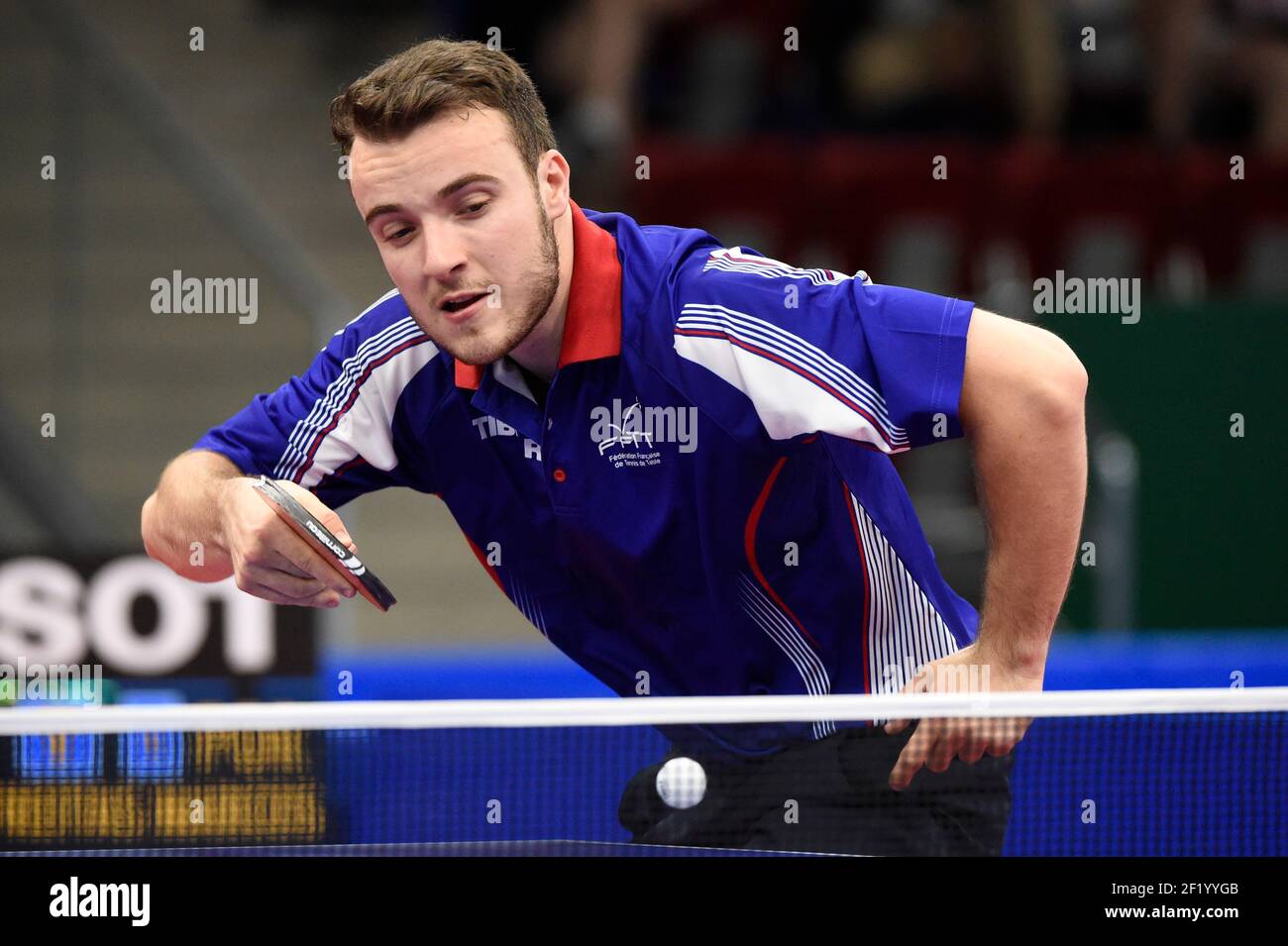 Simon Gauzy of France compete in Table Tennis Men's Team during the 1st ...