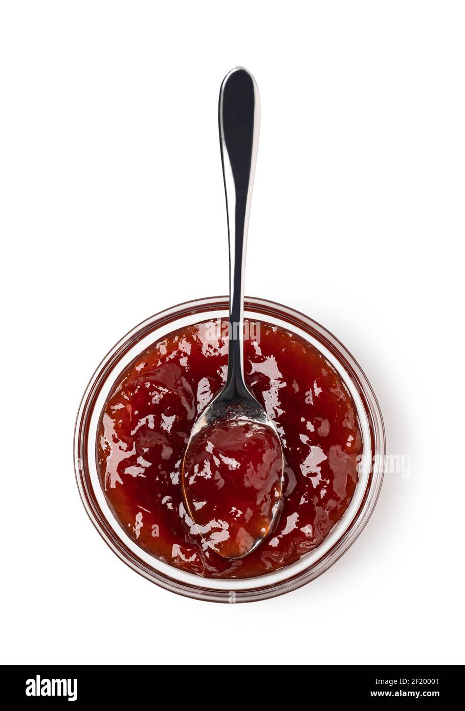 Strawberry spoon jam on Cut Out Stock Images & Pictures - Alamy