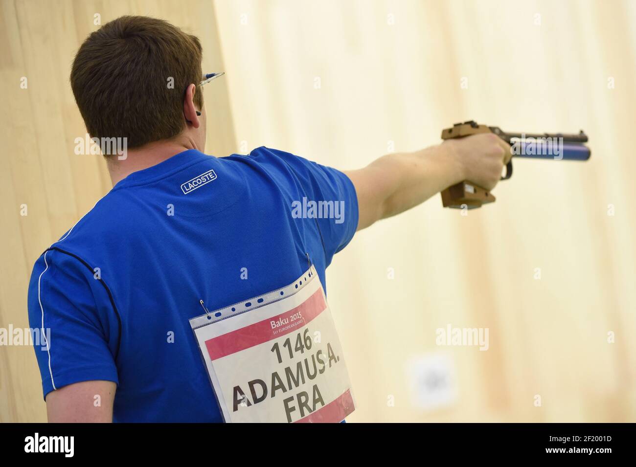 Antoine Adamus of France compete in Shooting 10m Air Pistol Men during ...