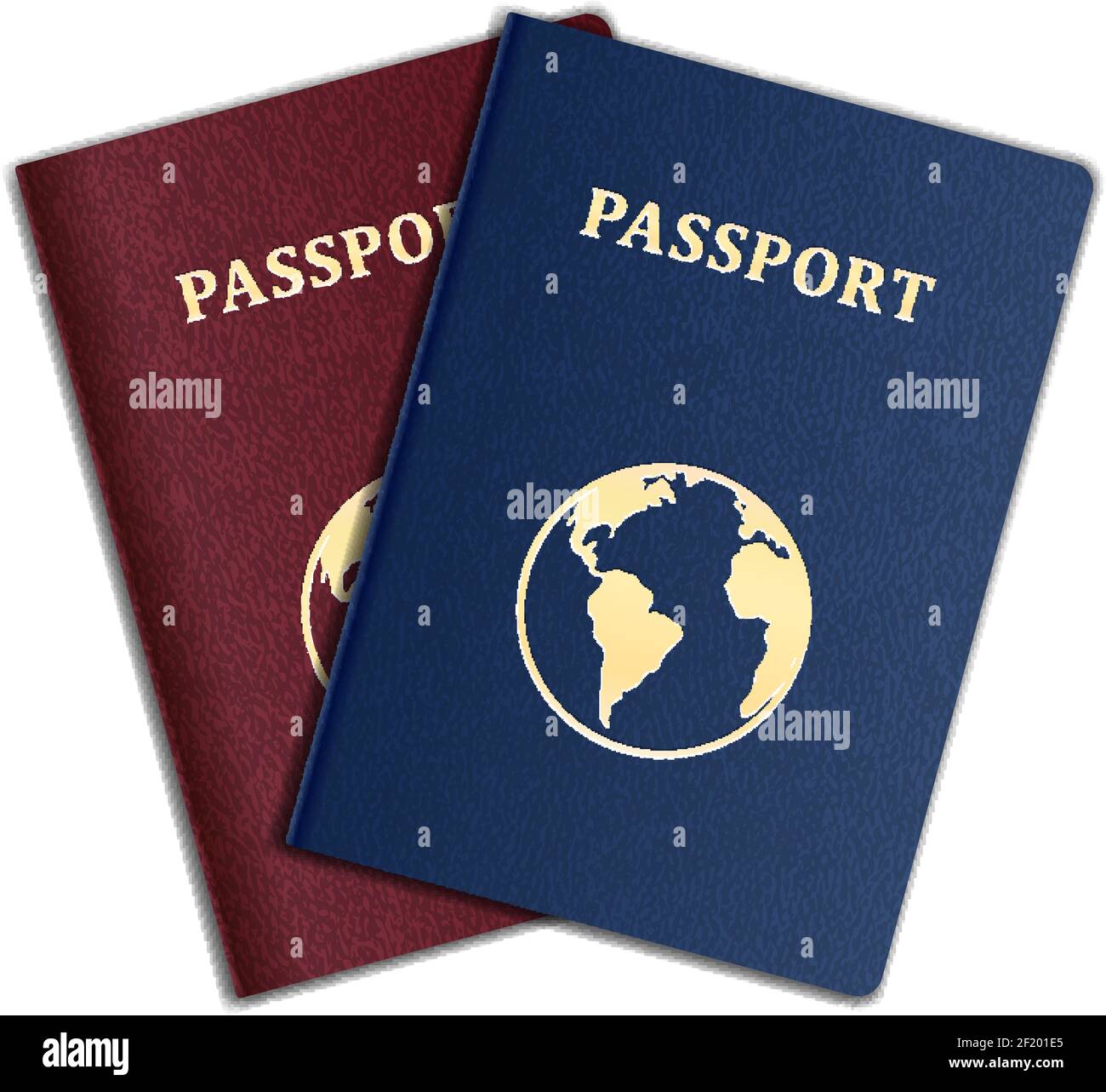 Vector Passports With Map Isolated On White Background Stock Vector