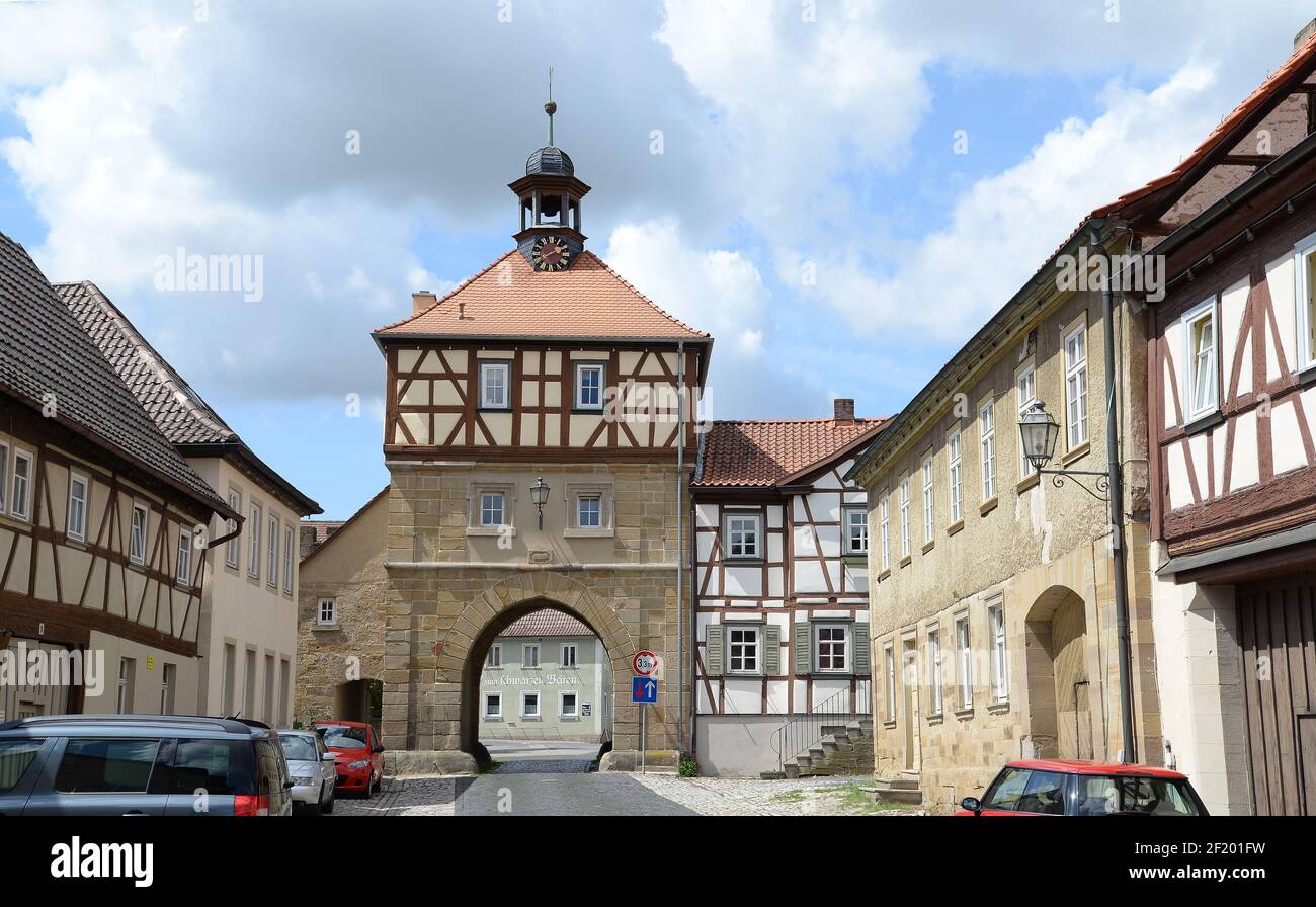 Hassfurt gate in Koenigsberg in Bavaria Stock Photo - Alamy