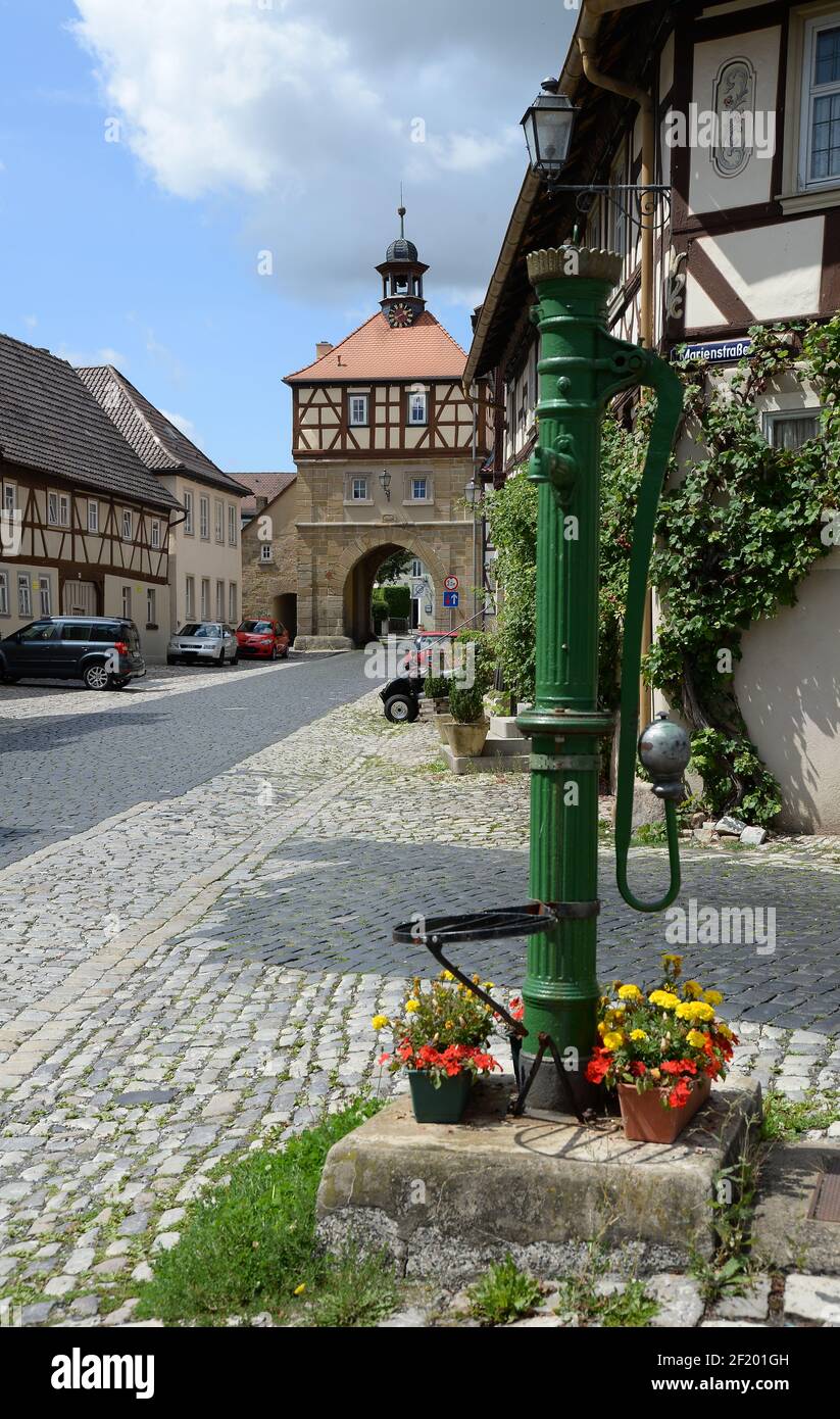 Hassfurt gate in Koenigsberg in Bavaria Stock Photo - Alamy