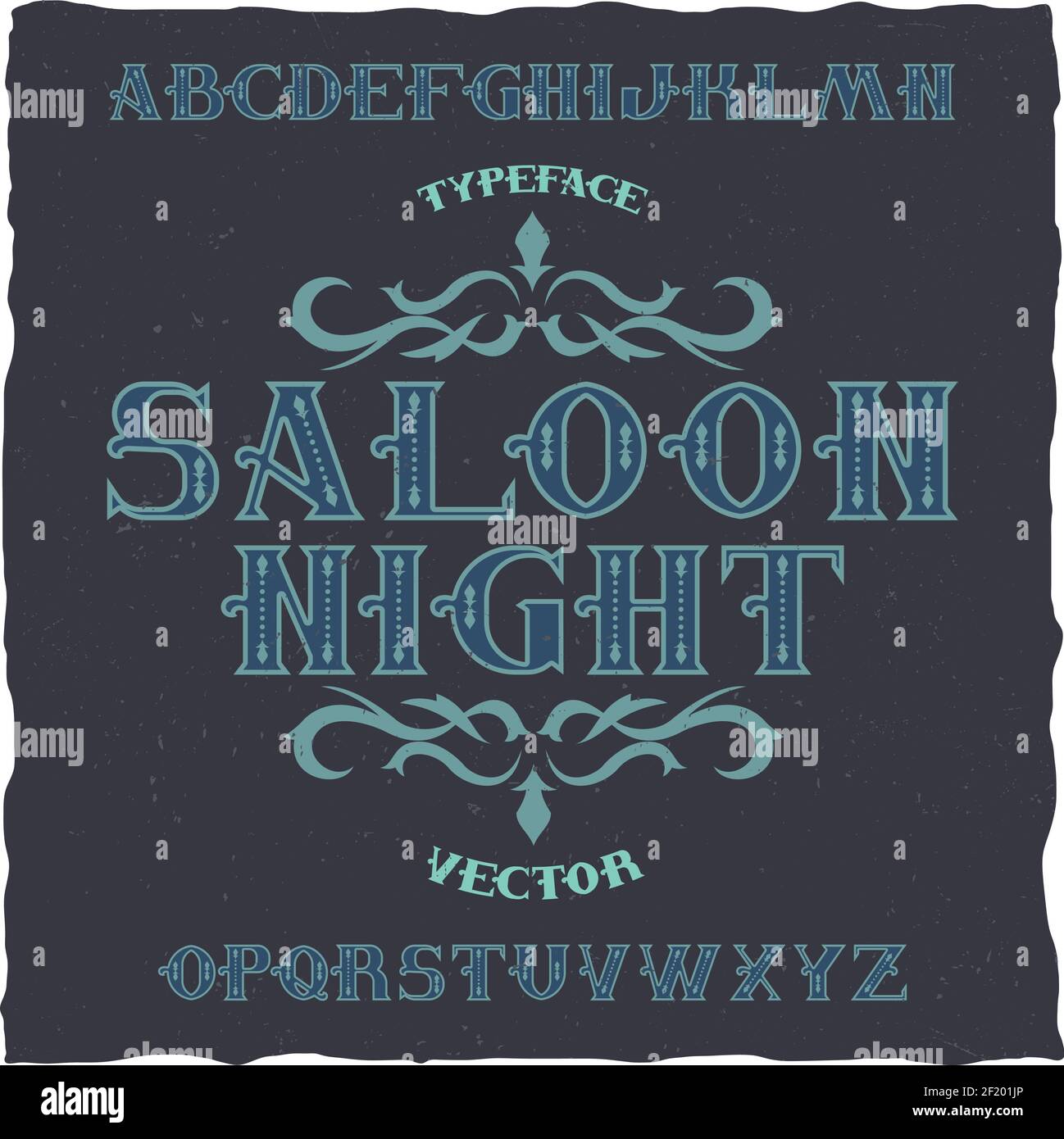 Vintage label font name Saloon Night. Good to use in any retro style ...