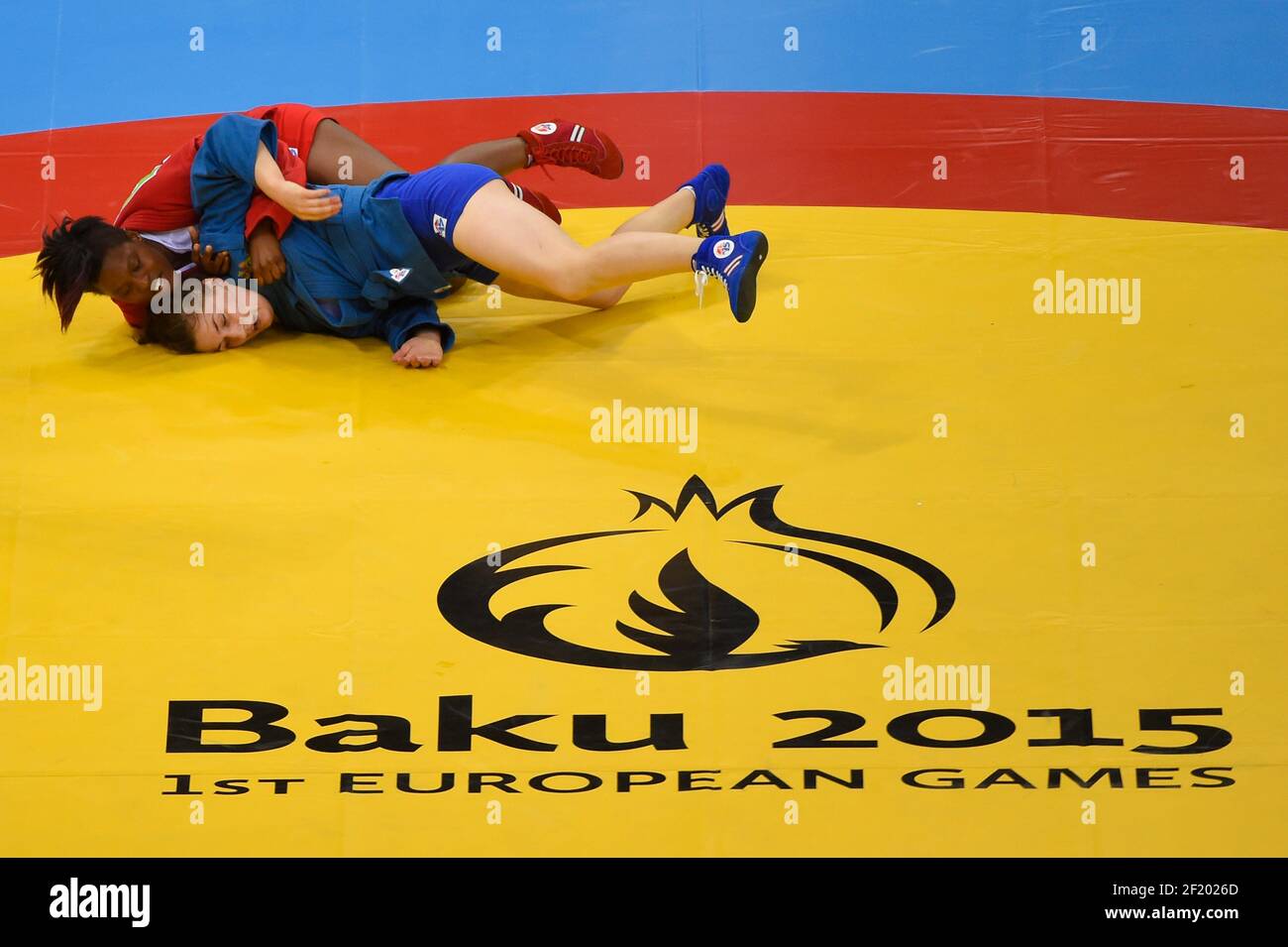 Sarah Loko of France win the bronze medal in Sambo Women's -64kg during ...