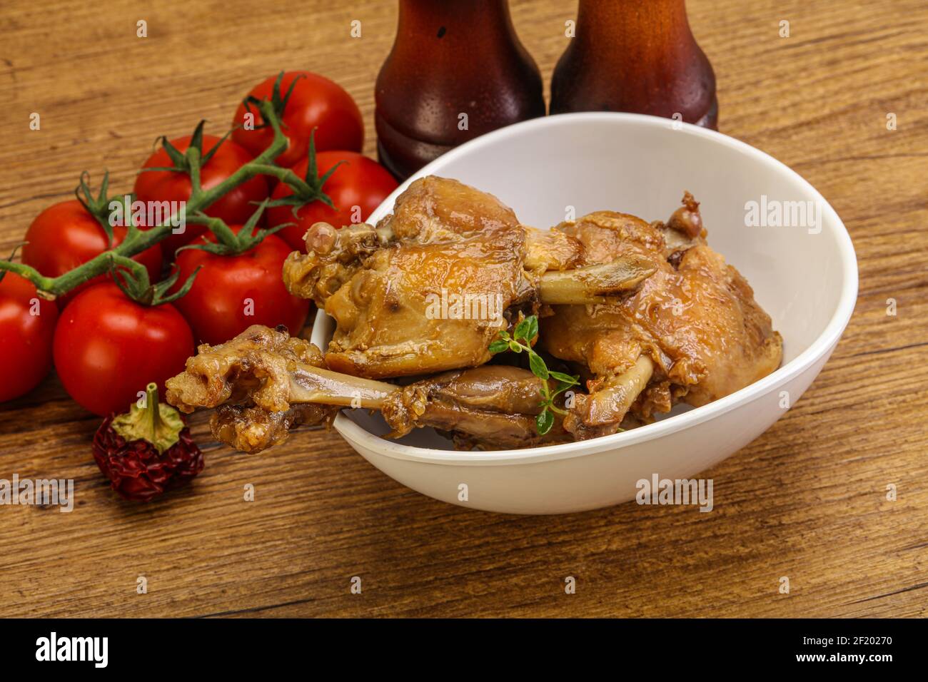 Rabbit stew in sweet and spicy sauce Stock Photo - Alamy