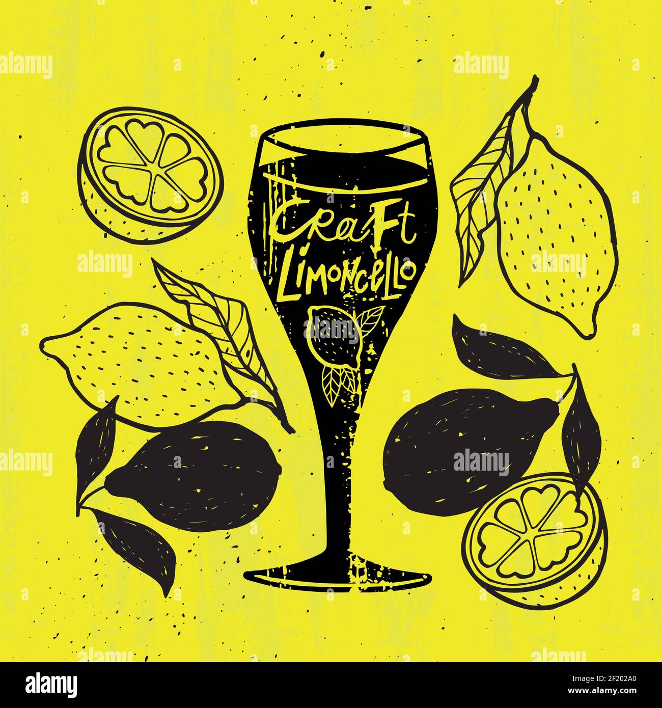 Grunge craft alcoholic cocktail concept with black full glass and ...