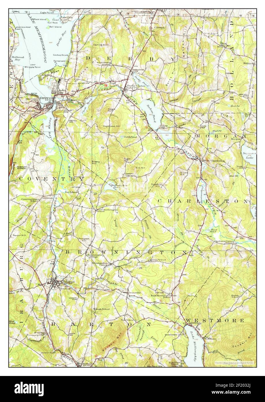Memphremagog, Vermont, map 1953, 1:62500, United States of America by ...