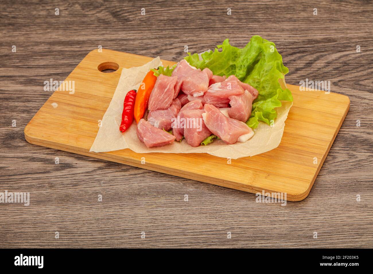 Raw pork meat ready for cooking Stock Photo - Alamy