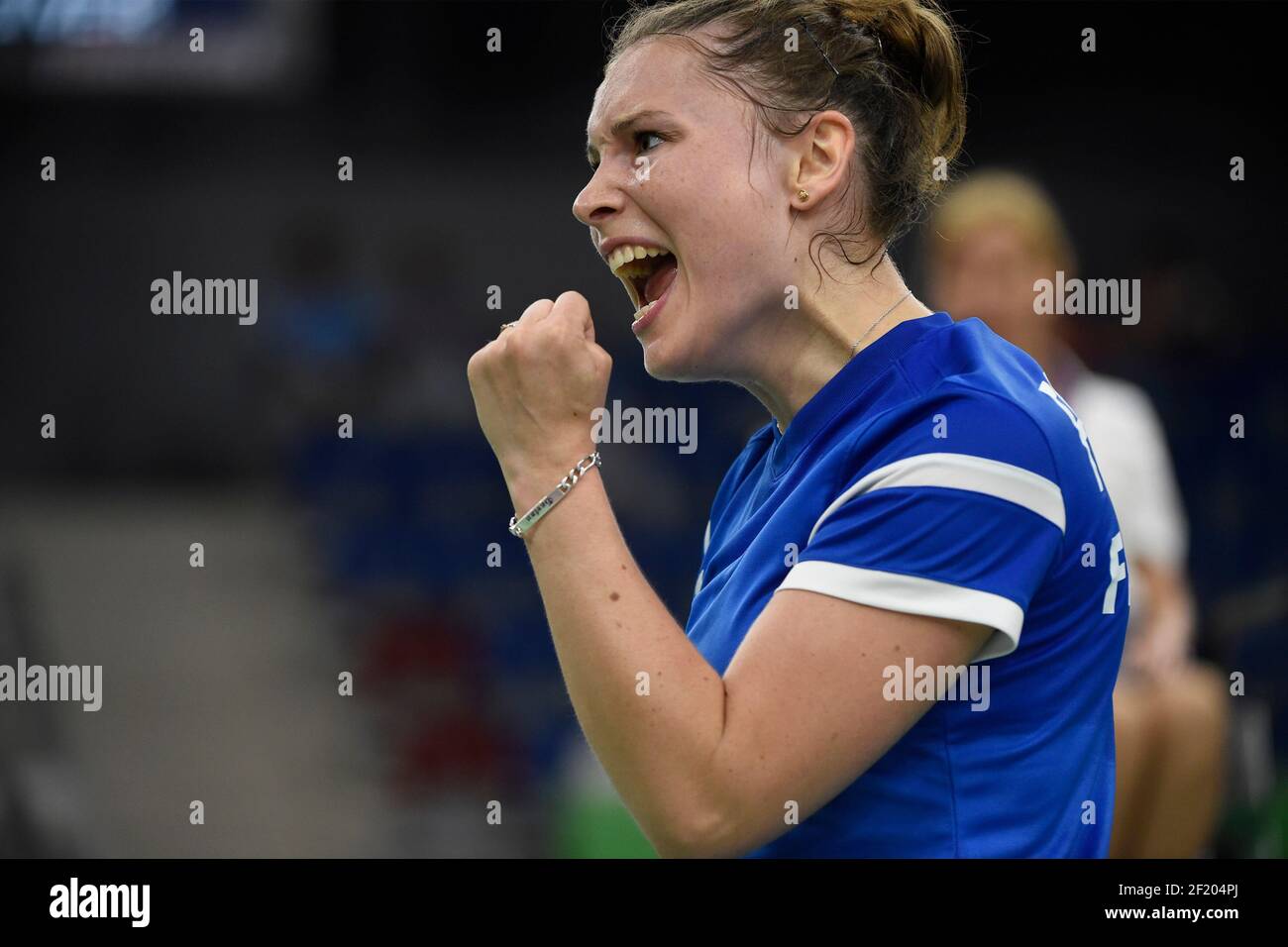 Gaetan Mittelheisser and Audrey Fontaine of France compete against Sam ...