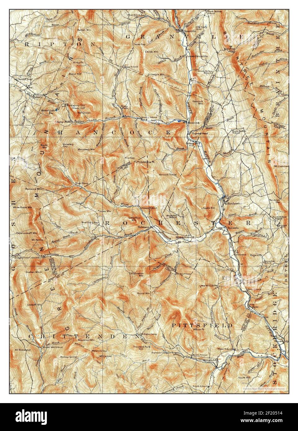 Rochester, Vermont, map 1917, 1:62500, United States of America by ...
