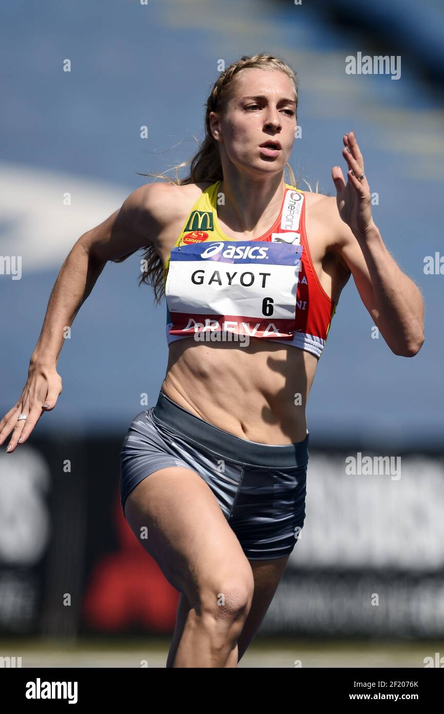 Marie Gayot of France competes in 400m women during the Athletics ...