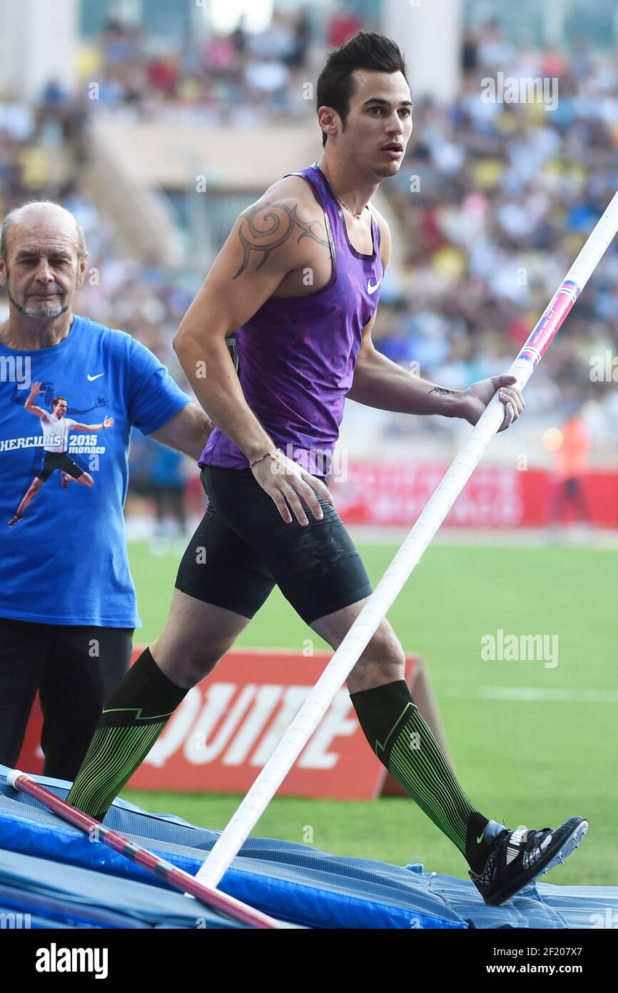 Kevin Menaldo of France competes in Pole Vault Men during the ...