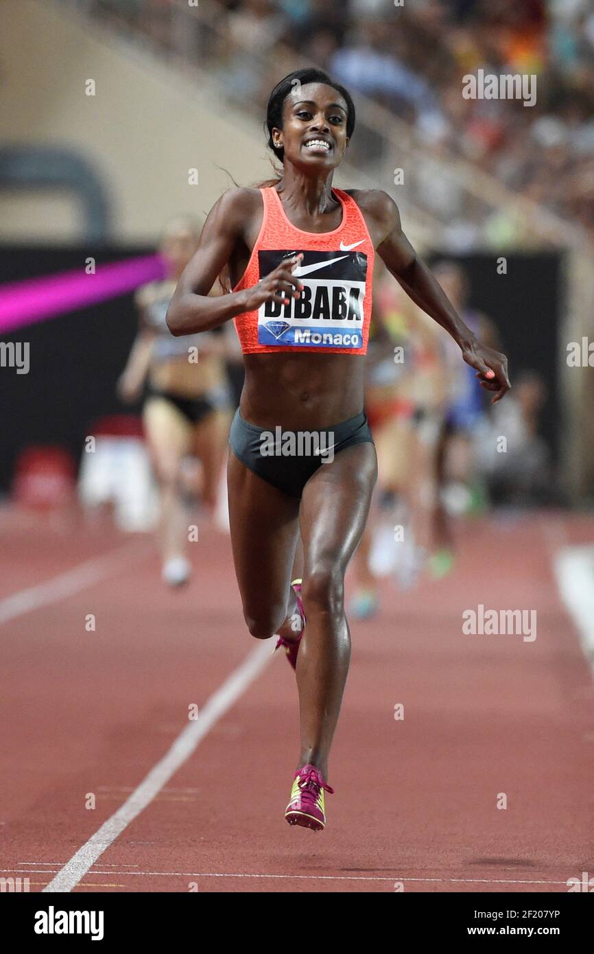 Genzebe Dibaba of Ethiopia competes and breaks the World record in ...