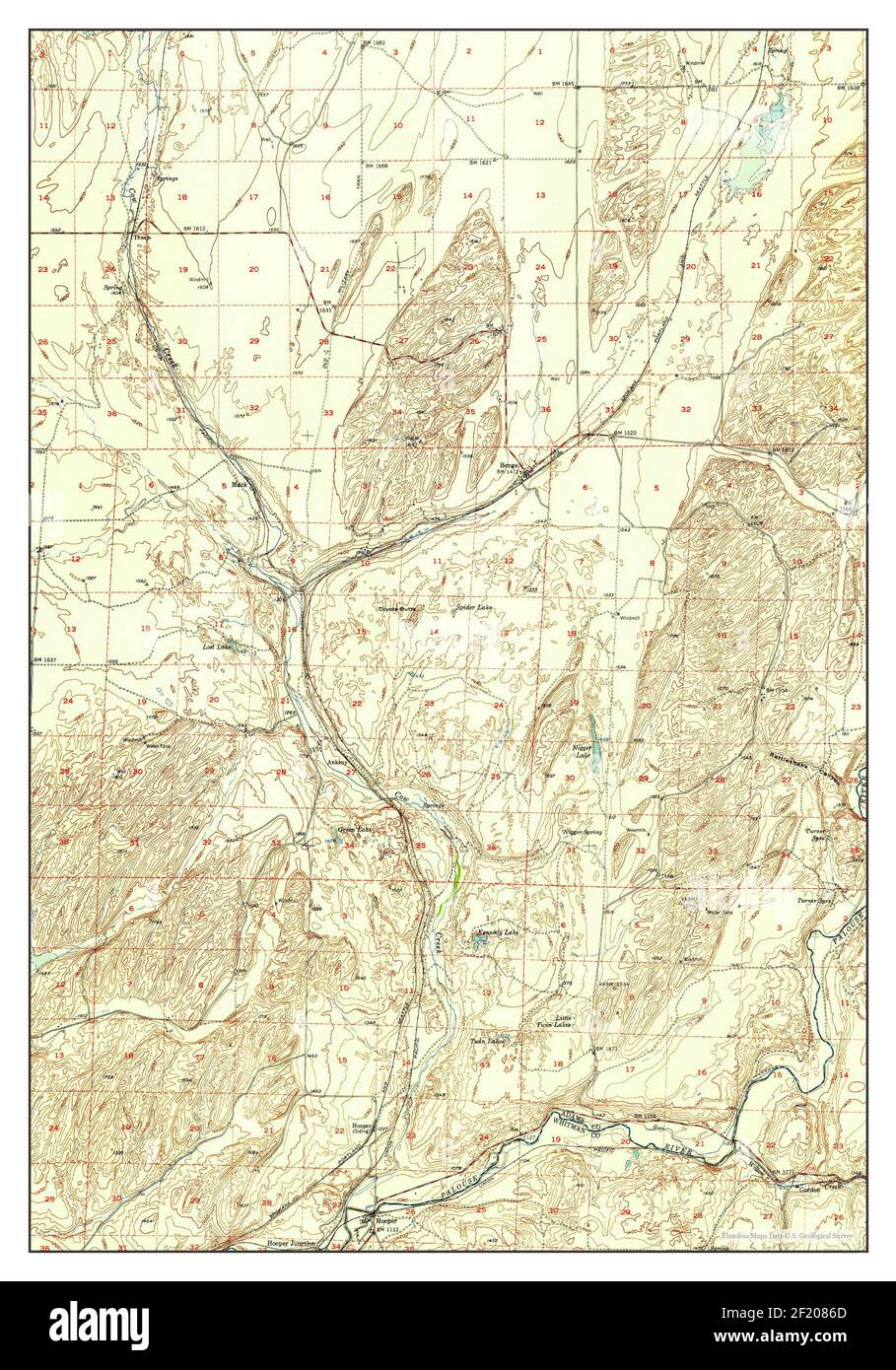 Benge, Washington, map 1952, 1:62500, United States of America by ...