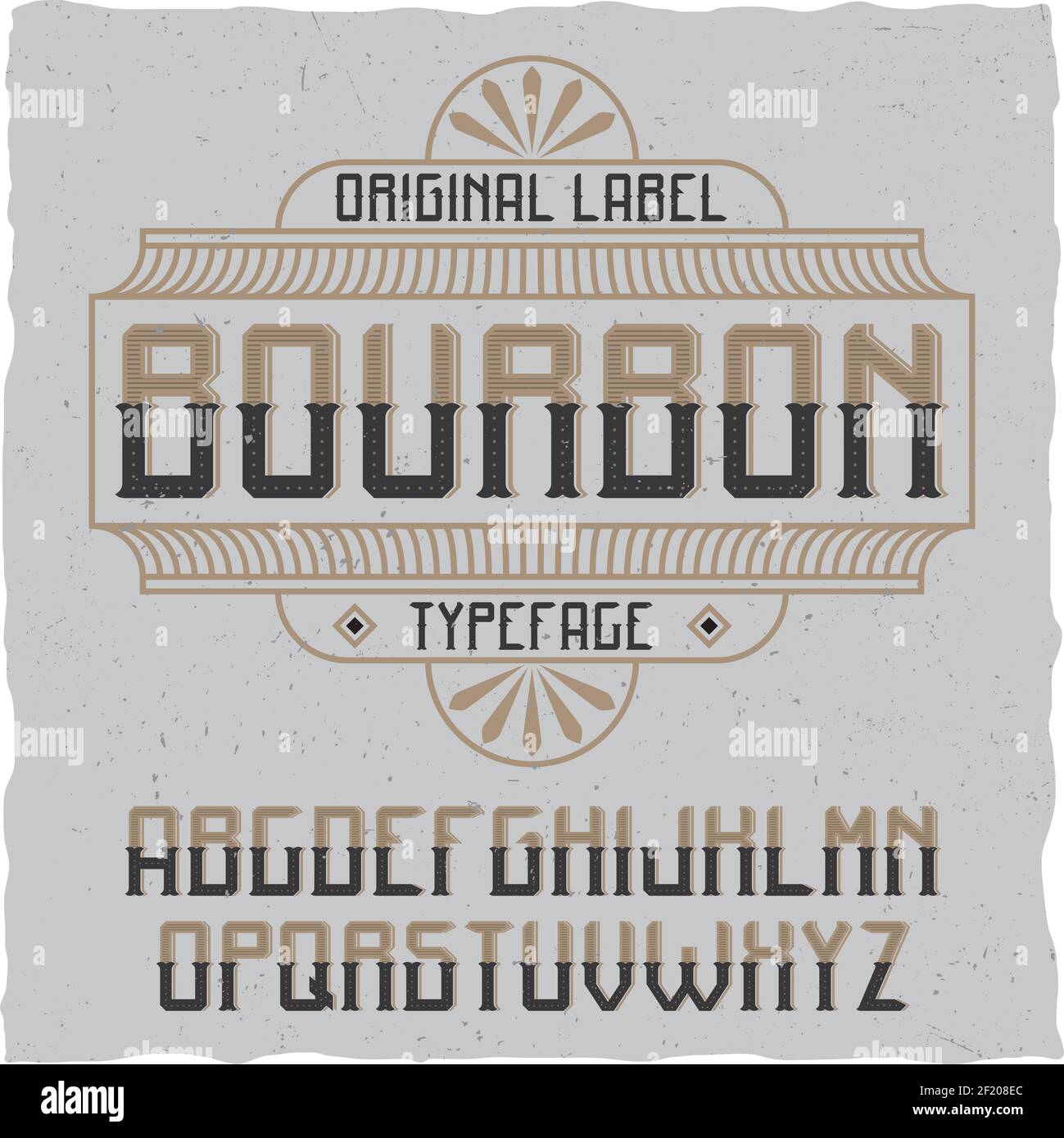 Vintage label typeface named Bourbon. Good font to use in any vintage ...
