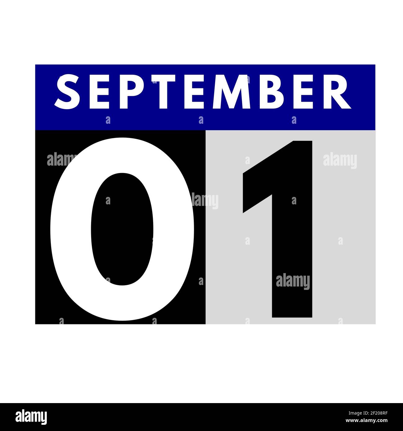 September 1 . flat daily calendar icon .date ,day, month .calendar for ...