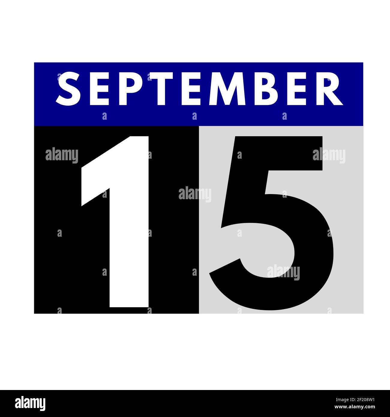 September 15 . flat daily calendar icon .date ,day, month .calendar for ...