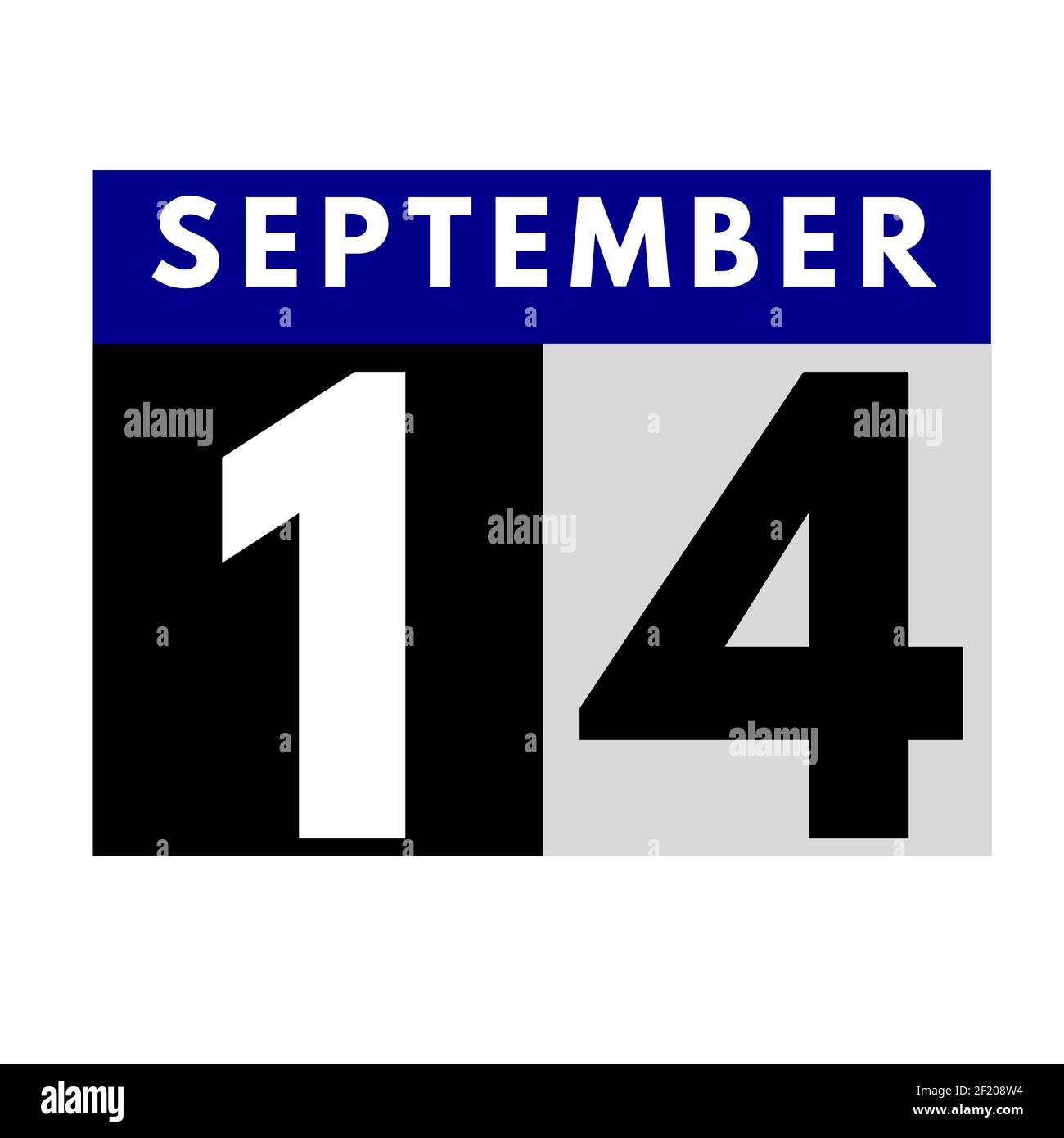 September 14 . flat daily calendar icon .date ,day, month .calendar for ...