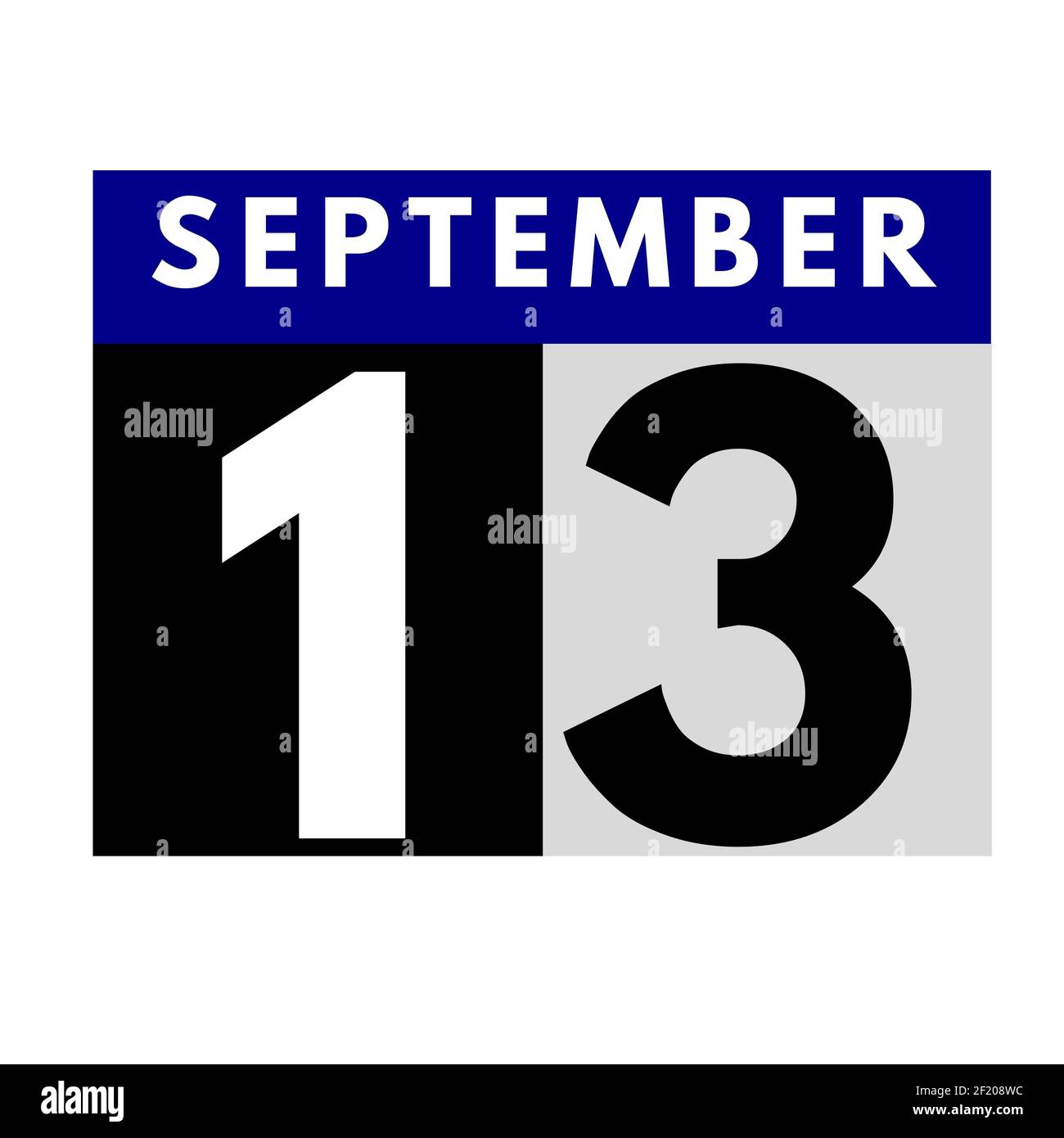 September 13 . flat daily calendar icon .date ,day, month .calendar for ...