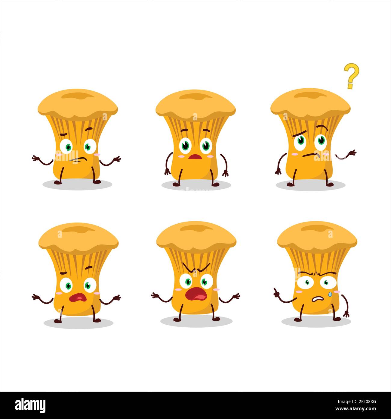 Cartoon character of chanterelle with what expression. Vector ...