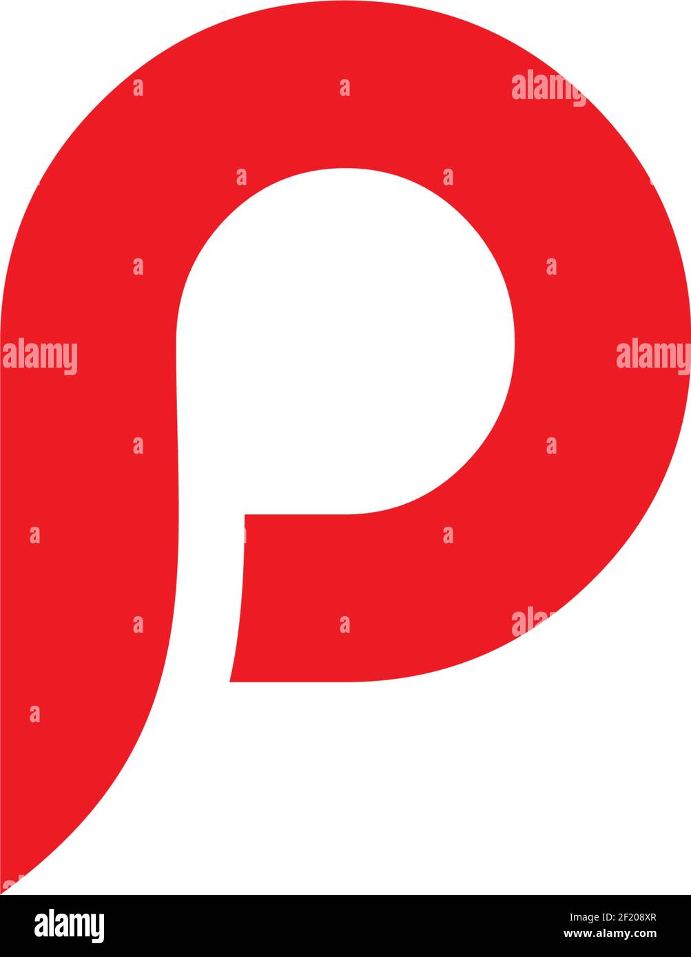 Red Modern P letter initial logo design vector template Stock Vector ...